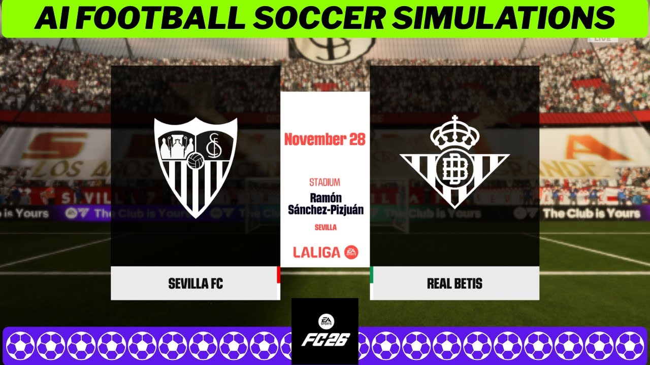 SEVILLA vs REAL BETIS ⚽ LaLiga 2025/26 Matchday 14 🟩 EA FC 26 ...
