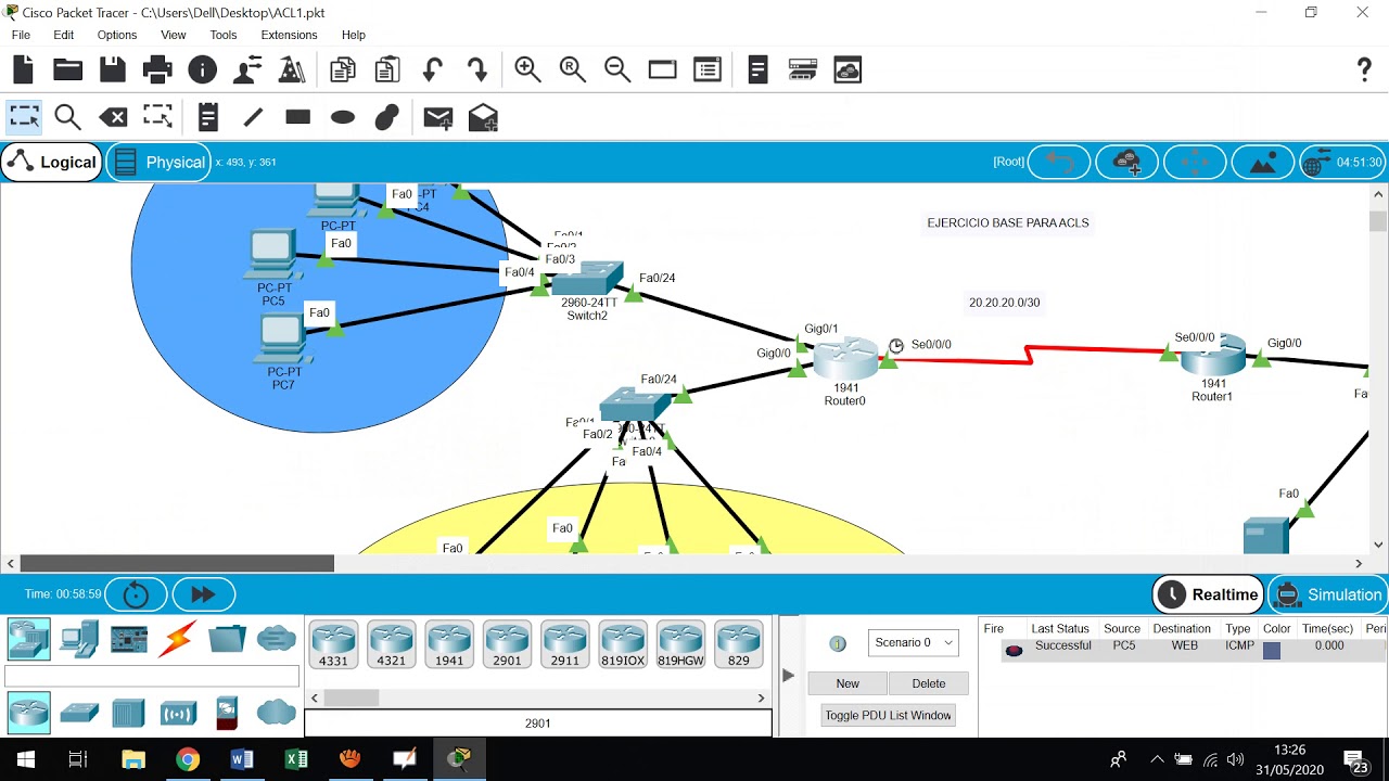 ACL Extendida ejemplo, TELNET, WEB y DNS - YouTube