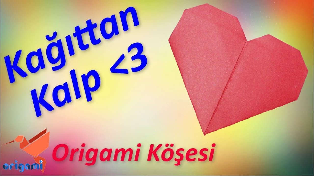 ️Kağıttan Origami Kalp Yapımı ️. Kağıttan Kalp Nasıl Yapılır. (Origami ...