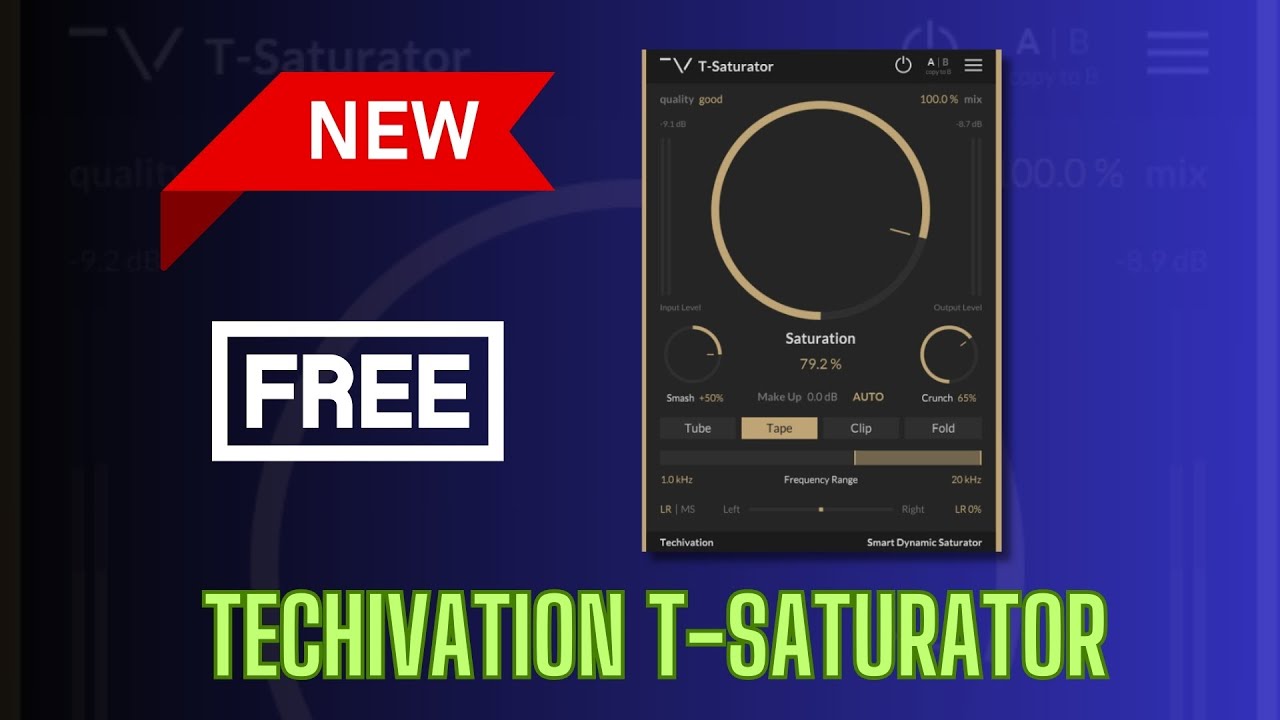 NEW and FREE Smart Dynamic Saturator Techivation T-Saturator - Sound ...