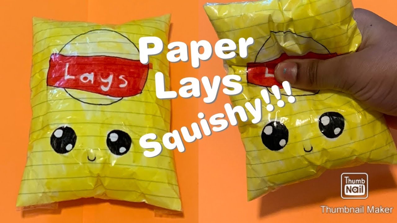 How to make paper lays squishy | easy paper craft | no foam - YouTube