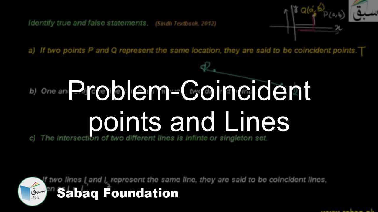 Problem-Coincident points and Lines, Math Lecture | Sabaq.pk - YouTube