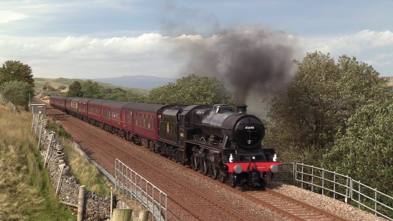 LMS 45690 Takes on Shap on the Steam Dreams Excursion 14/9/19. - YouTube