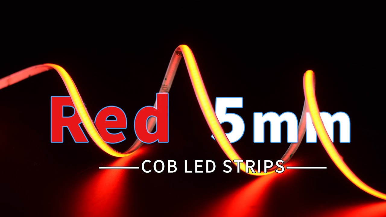 Red LED Strip Lights--mini thinner 5mm width red cob led light strip ...