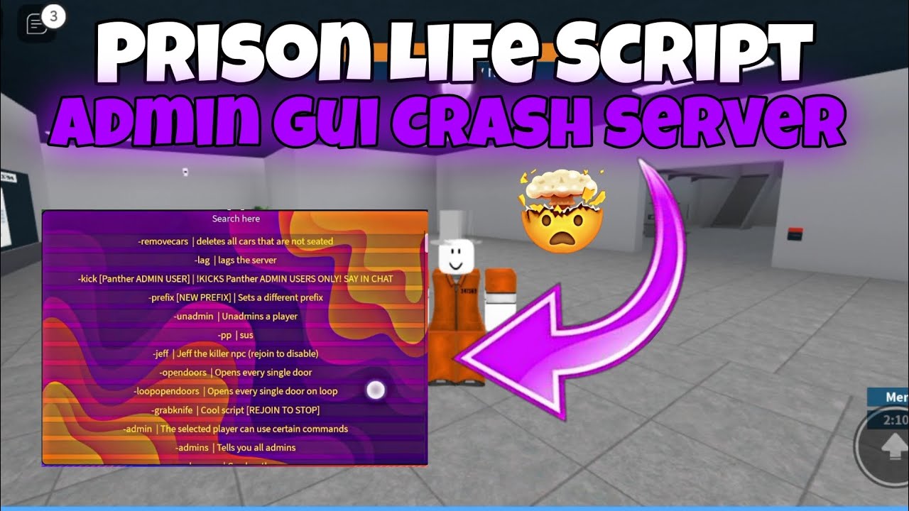 Prison Life Script Kick Players Crash Server Etc - YouTube