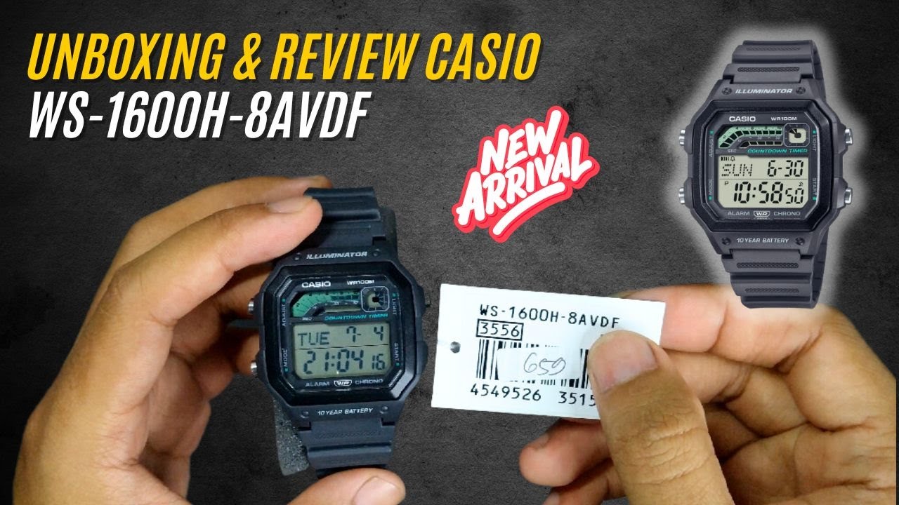 Unboxing And Review Casio WS-1600H-8AVDF - YouTube