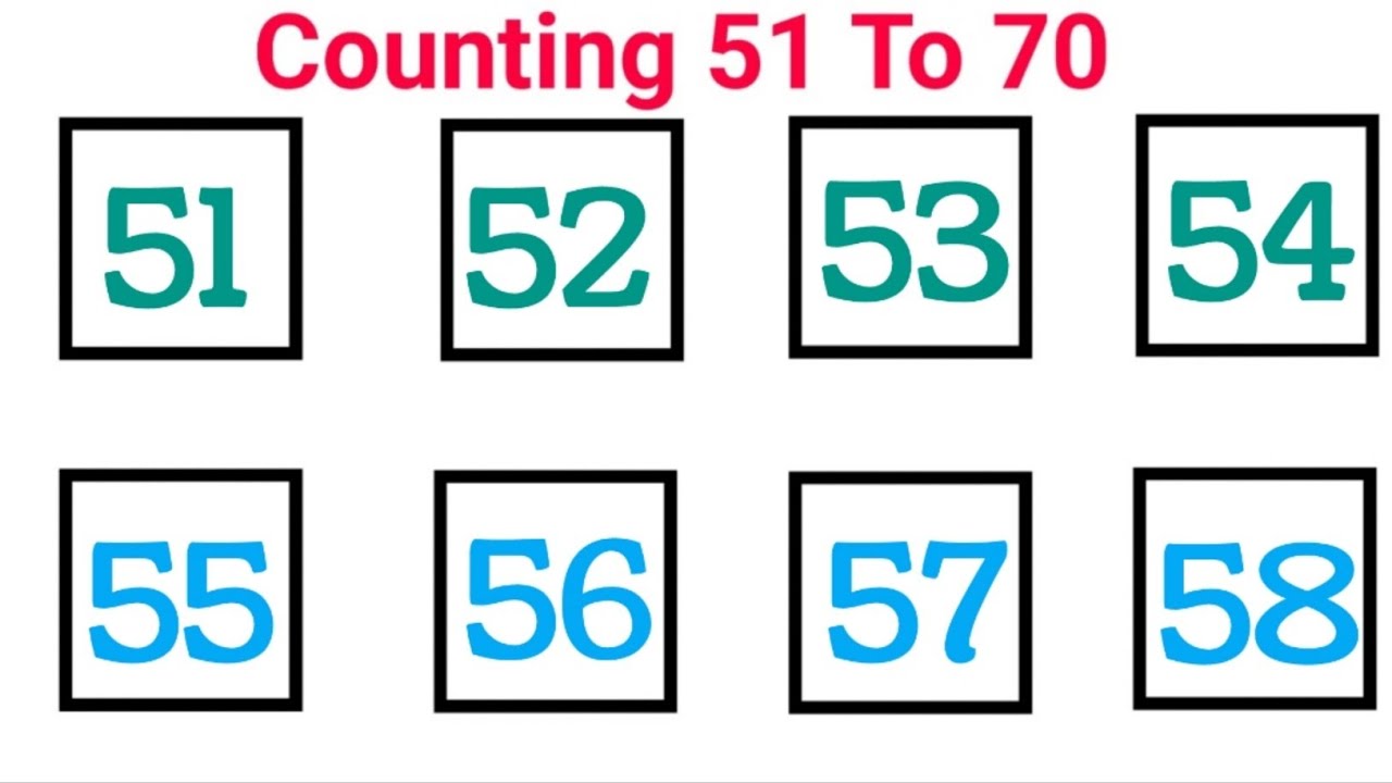 51 To 70 Countings | Countings For Kids | Numbers From 51 To 70 | learn ...