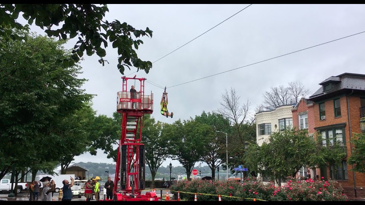Zip line during Kipona festival in Harrisburg, Pa - YouTube