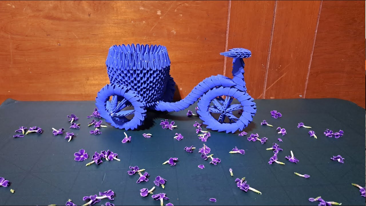 Tutorial Origami 3D,Keranjang Bunga Roda 3/Tutorial 3D Origami, 3 Wheel ...