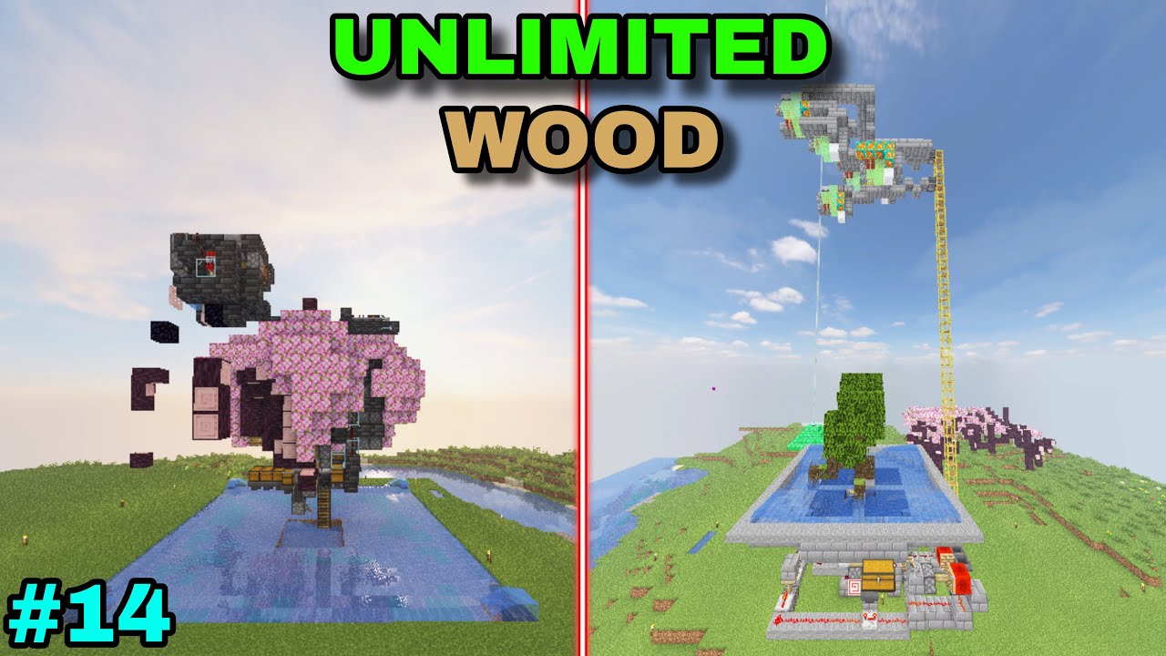 I MAKE TWO UNLIMITED WOOD FARMS IN MINECRAFT | CHERRY AND MANGROVE TREE ...