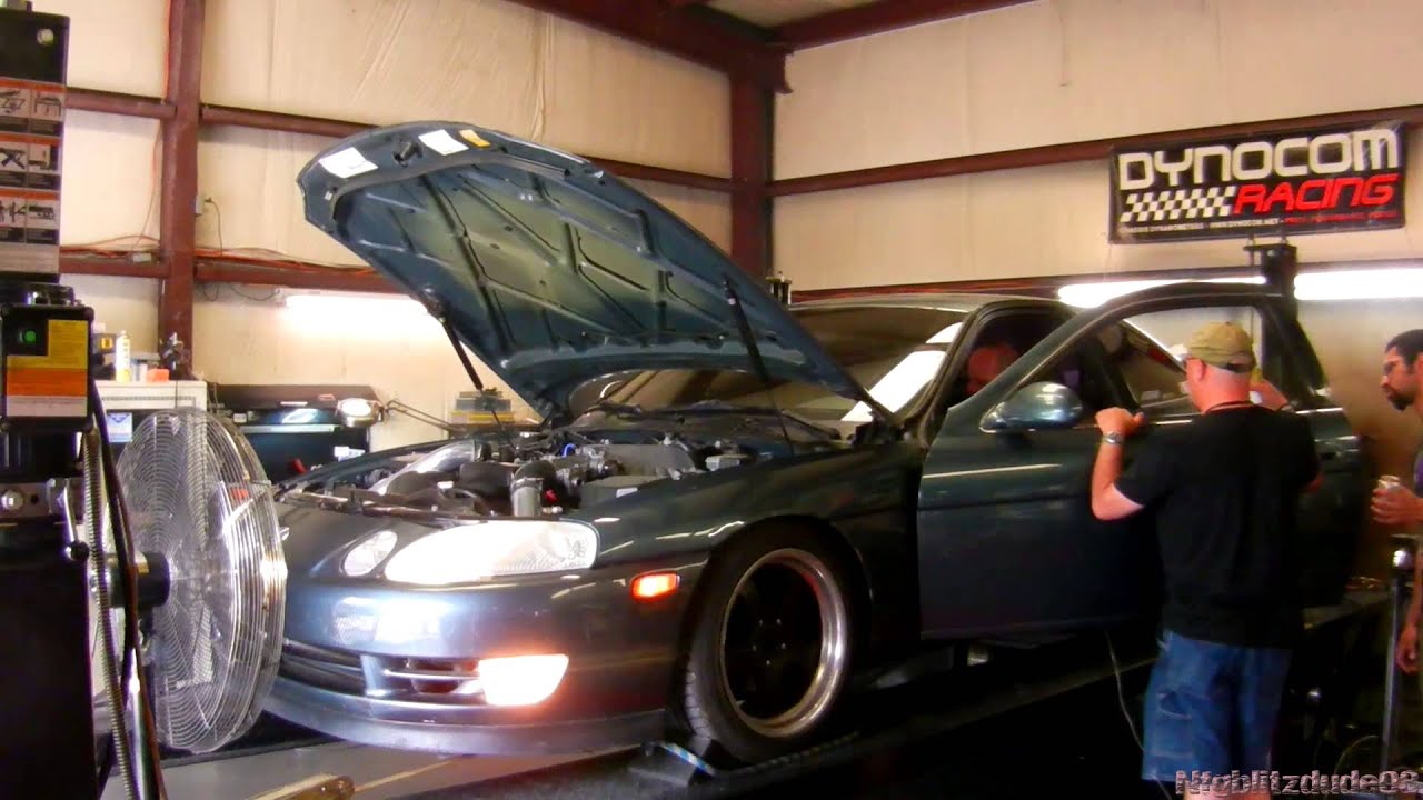 Built 2JZ Turbo SC300 - 516whp @ 14psi SC300 Dyno - YouTube