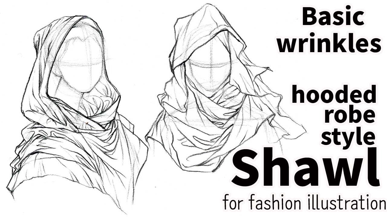 how to draw shawl wrinkles for fashion illustrations_패션일러스트를 위한 숄 주름 ...