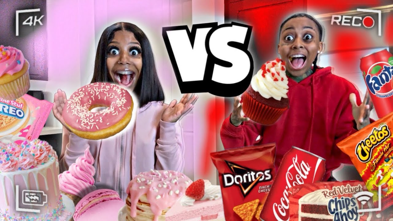 PINK VS RED CHALLENGE 💕 WITH RKEMPIREE ♥️ - YouTube