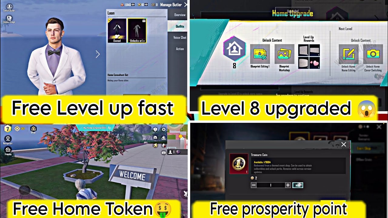 Upgraded You Home Level 8 for free in PUBG mobile| how to make a home in PUBG | FAST LEVEL UP # ...