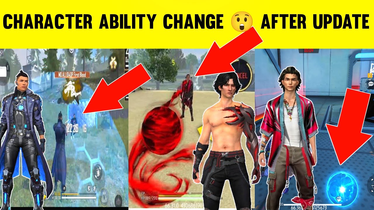 Free Fire All Character Ability Change After OB44 UPDATE - GARENA FREE ...