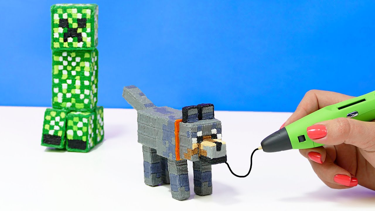 DIY Minecraft Wolf 3D Pen TUTORIAL! My Collection Minecraft - YouTube