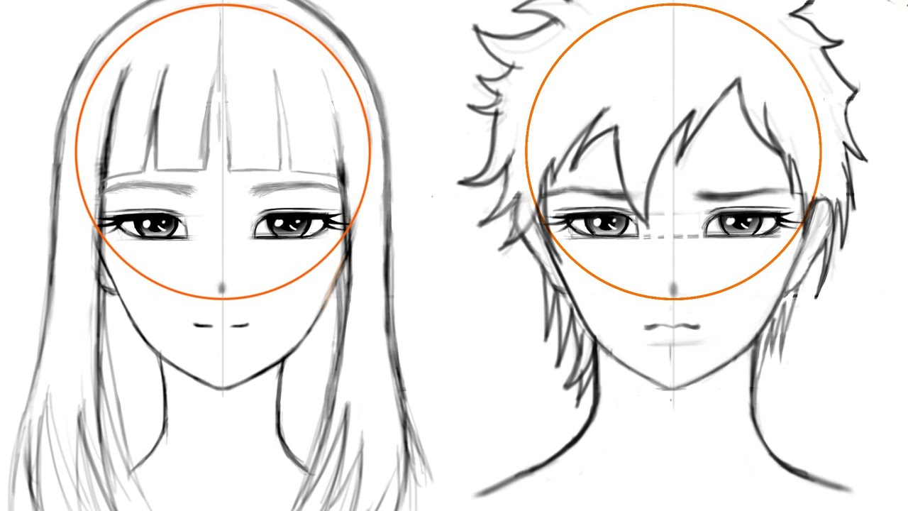 Como dibujar fácilmente un rostro manga - YouTube