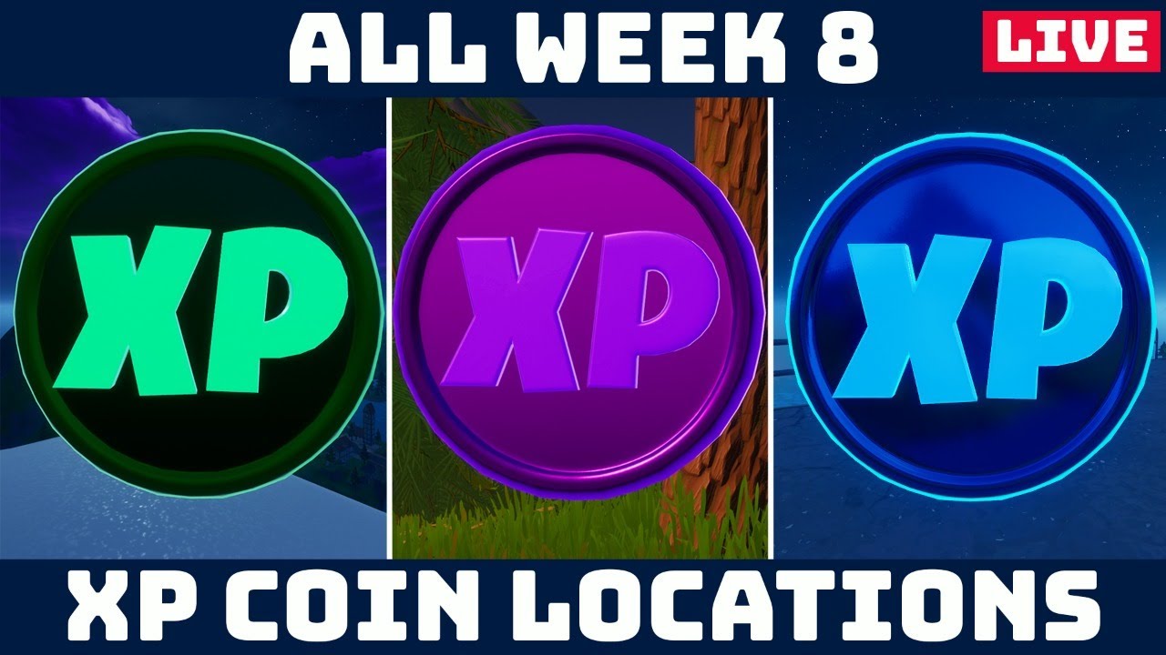 🔴ALL WEEK 8 XP COINS FOUND 🔴 Gold Coins WORK! CARS ADDED! [Fortnite ...