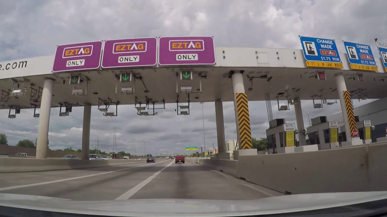 Driving on the Sam Houston Tollway East to I-45 North Freeway (heading ...