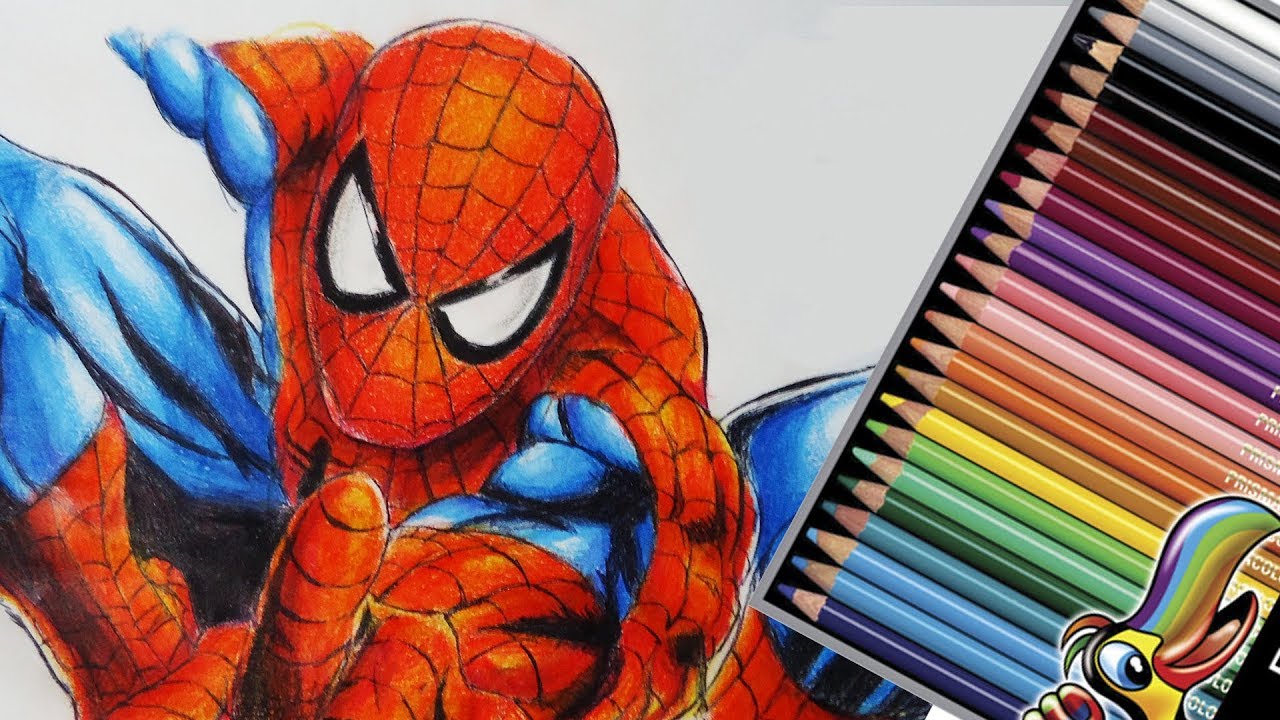 Como colorear con prismacolor escolares (Spider Man) - YouTube