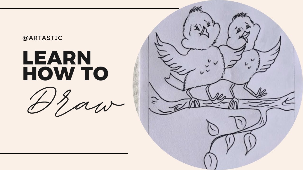 How to draw cute birds singing | Tutorial for beginners | easy drawing ...