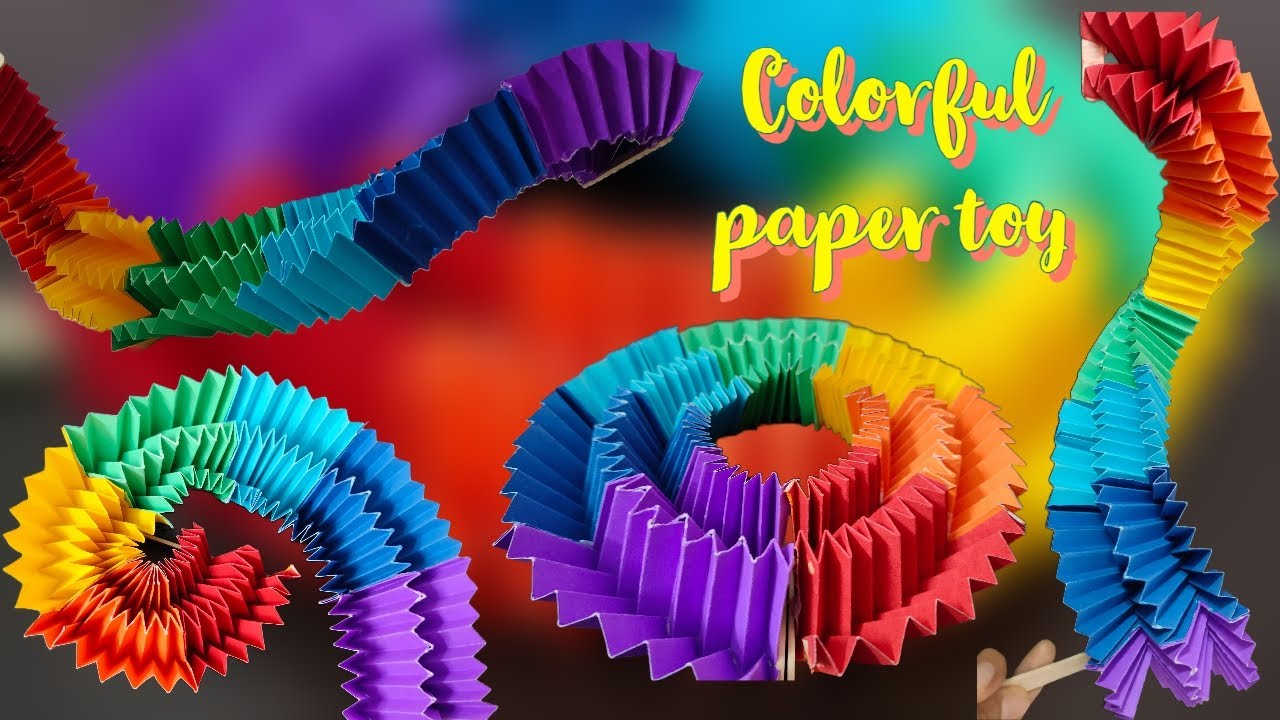 Colourful paper string|| Colourful Paper toy|| easy craft|| DIY ...