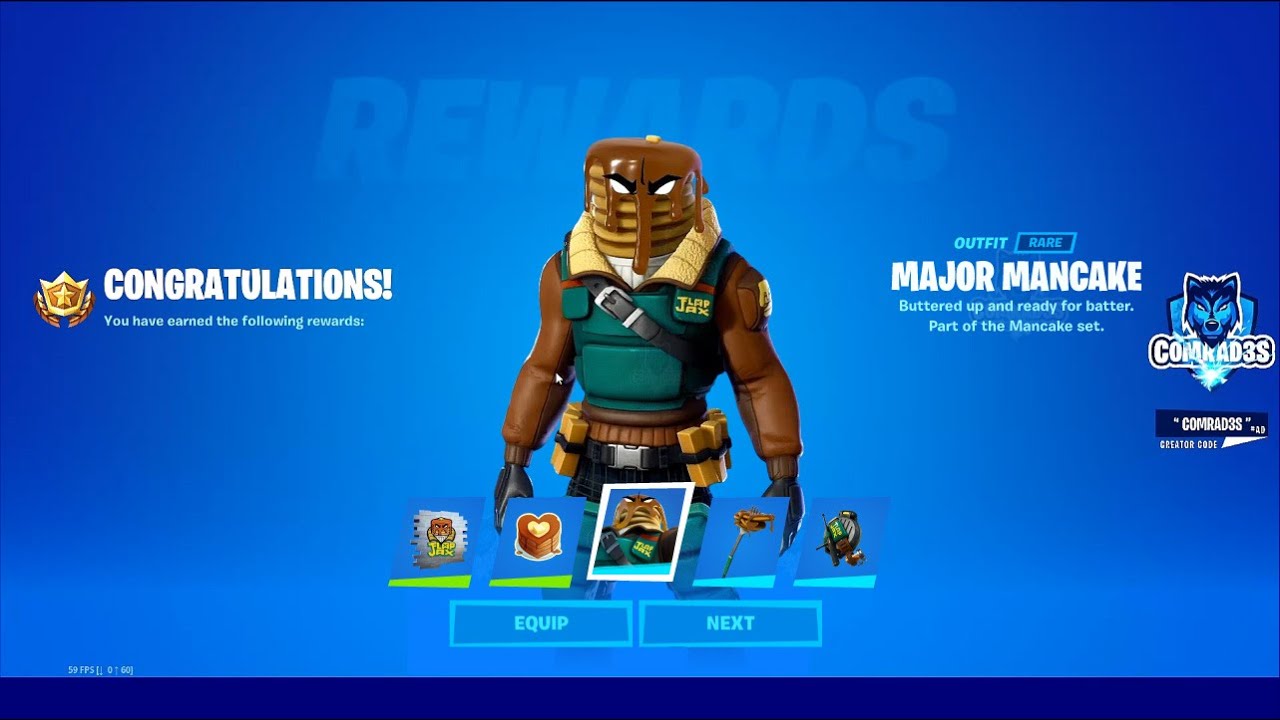 How to get FREE Major Mancake Skin, Pickaxe, Back Bling in Fortnite - Play 100 rounds in Any ...