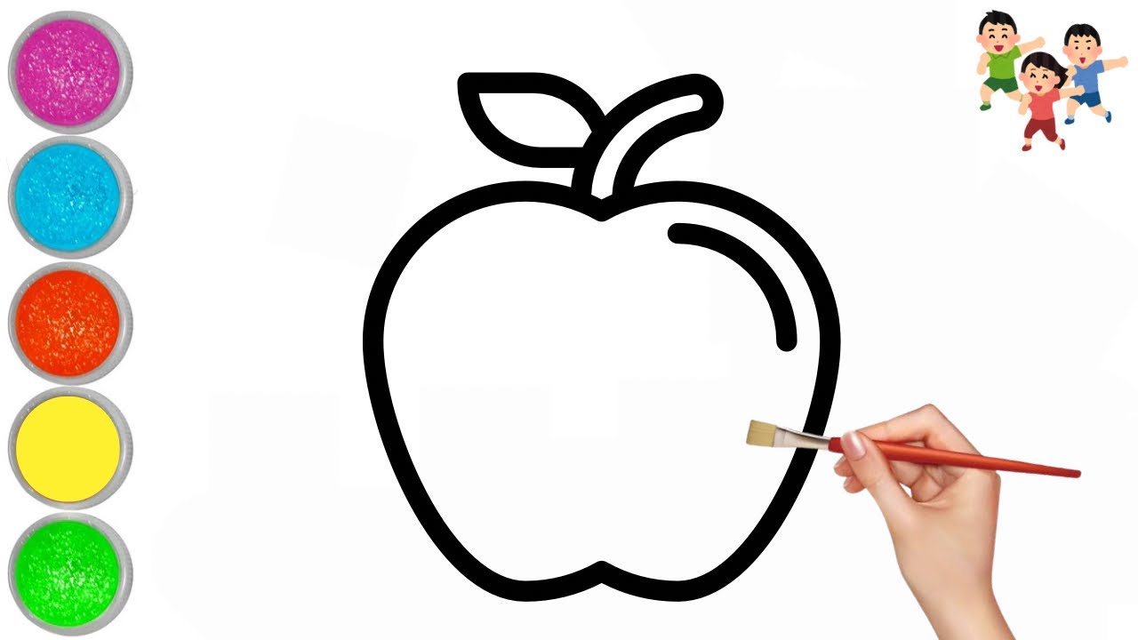 How to draw a Apple Drawing 🍎 | Glitter Rainbow Apple Drawing and ...