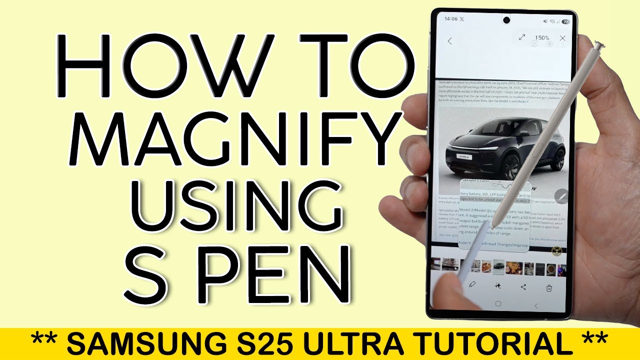 How to Magnify on Screen Using Samsung S25 Ultra S Pen 2025 - YouTube