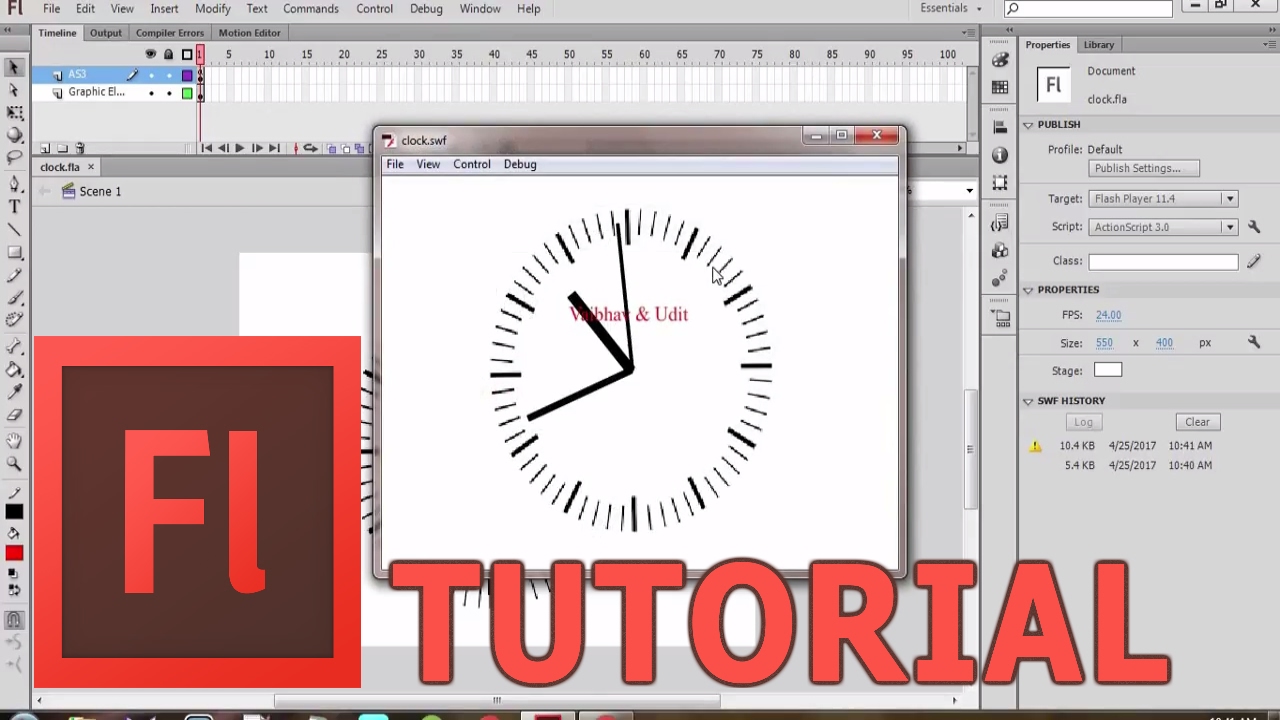 Analog Clock | Adobe Flash full Tutorial - YouTube