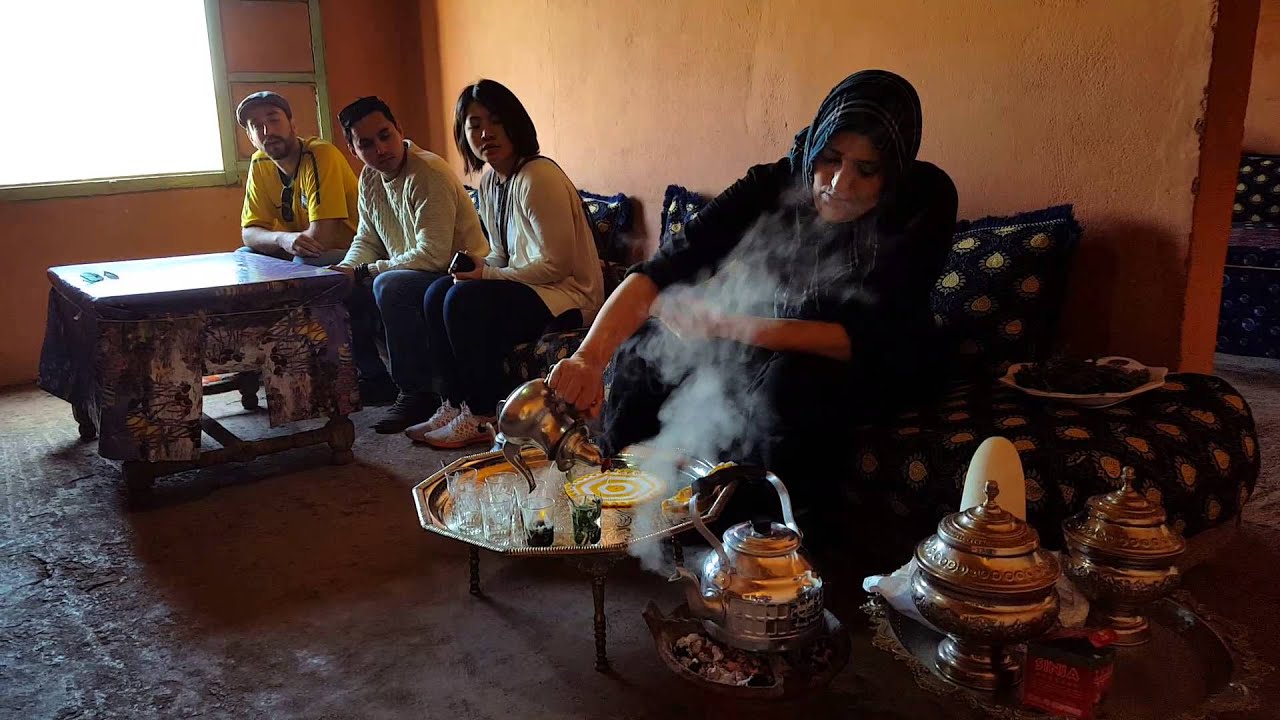 Mint tea ceremony in a bereber house - YouTube