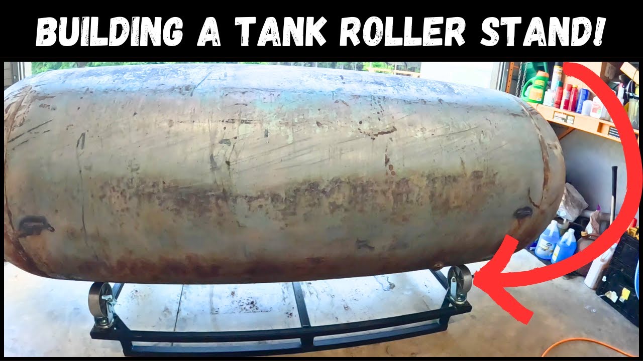 Building A Huge Tank Roller Rotisserie Stand! - YouTube