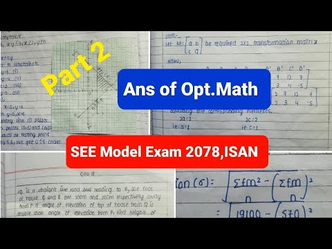 Ans of Opt.Math..Part 2, SEE Model Exam 2078, ISAN - YouTube