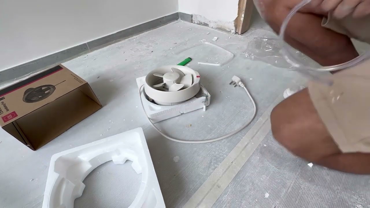 安裝拉繩6寸圓型抽氣扇 - YouTube