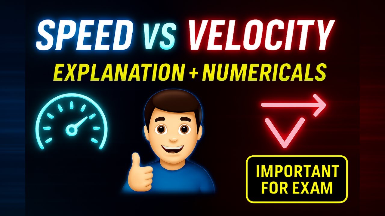 Speed vs Velocity Explained with Numericals | Class 9 Physics Made ...