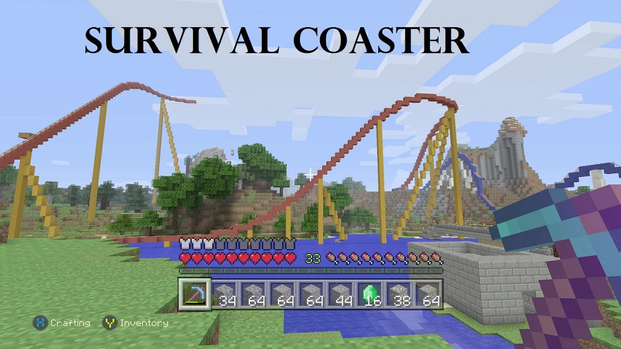 Minecraft survival coaster build - YouTube