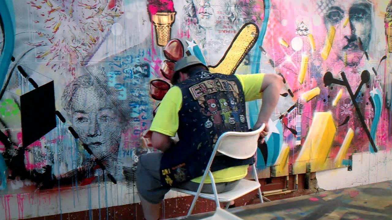 ONE SIZE FITS ALL - collab painting ELIOT / EMESS / STEPHEN HIAM - YouTube