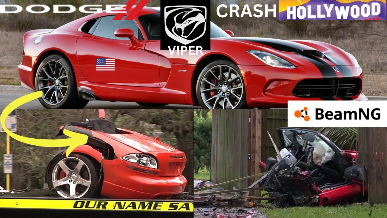 DODGE SRT VIPER CRASH HOLLYWOOD USA | RECREATION | BeamNG.Drive #beamng ...