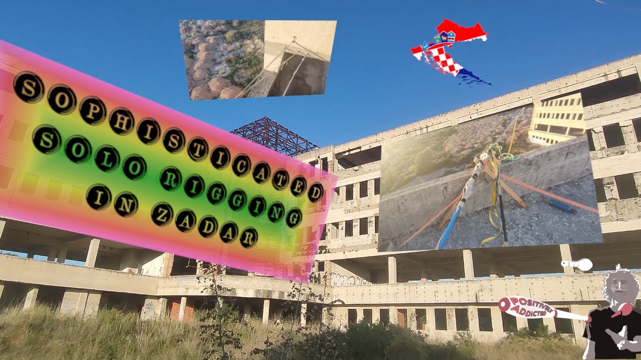 Sophisticated solo highline rig in Croatia - YouTube