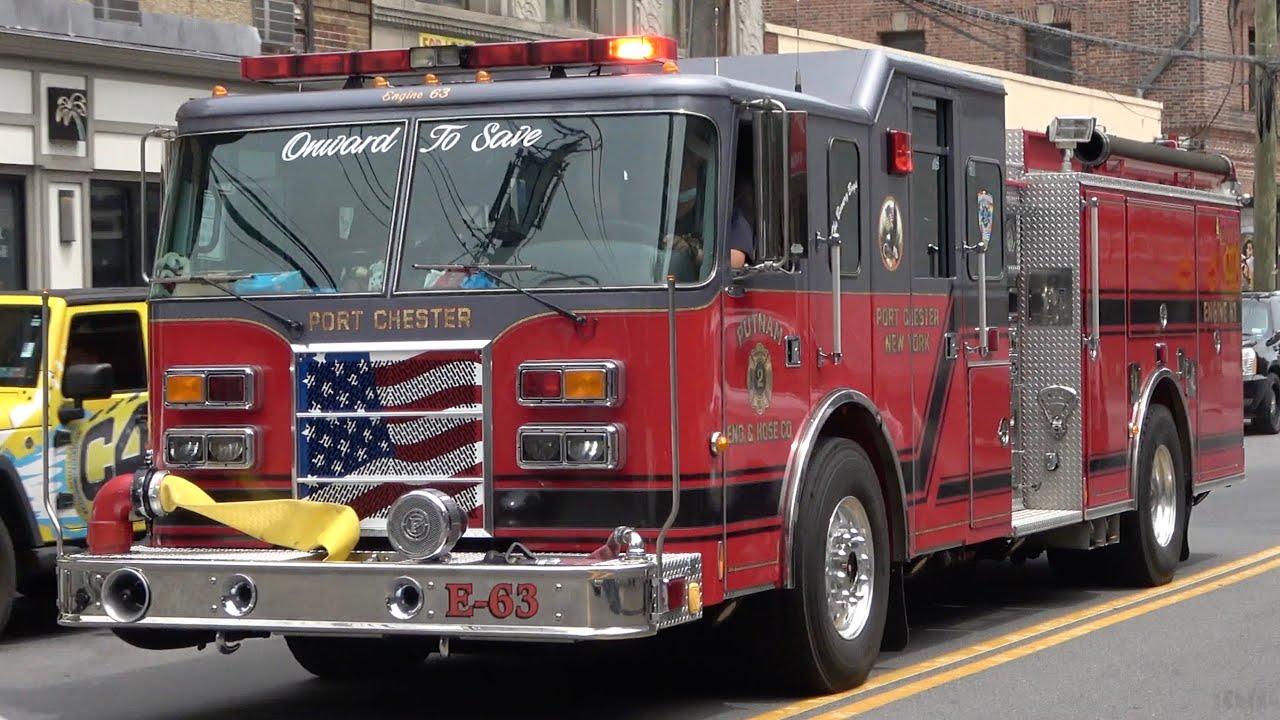 Port Chester FD Engine 63 Responding - YouTube