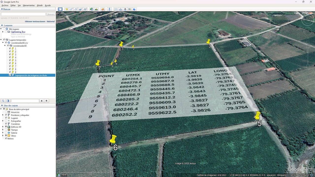 Agregar coordenadas UTM Google Earth Pro - YouTube