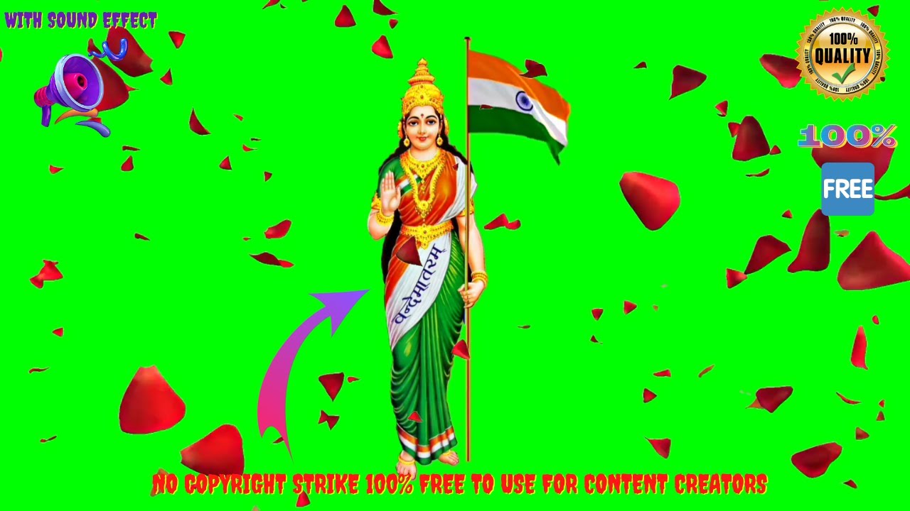 Bharat Mata Animation With Waving "Vande Matram" Sound Effect🔊No ...