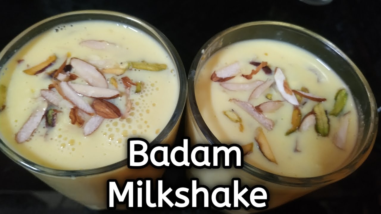 Badam Milkshake | Summer drink recipe | How to make badam milkshake at ...