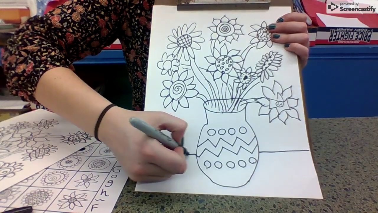 2nd Grade: Van Gogh Flowers - YouTube
