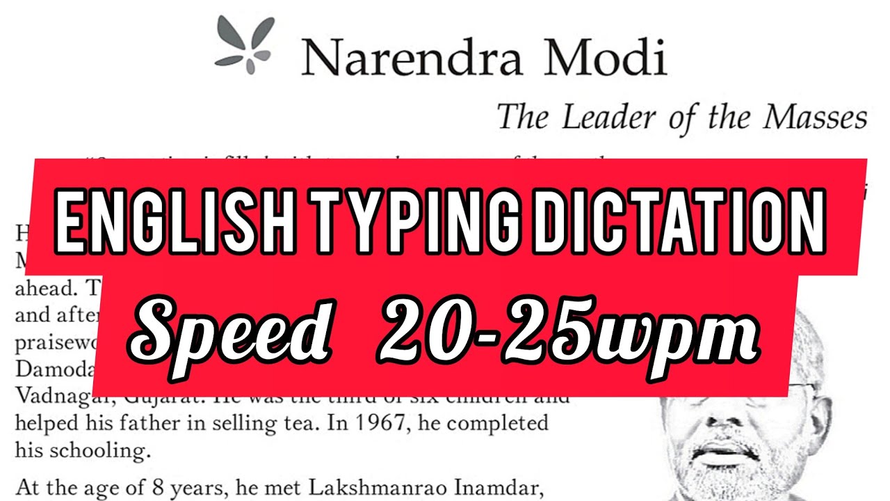 20-25 wpm || Typing dictation for beginners || English dictation || KVS ...