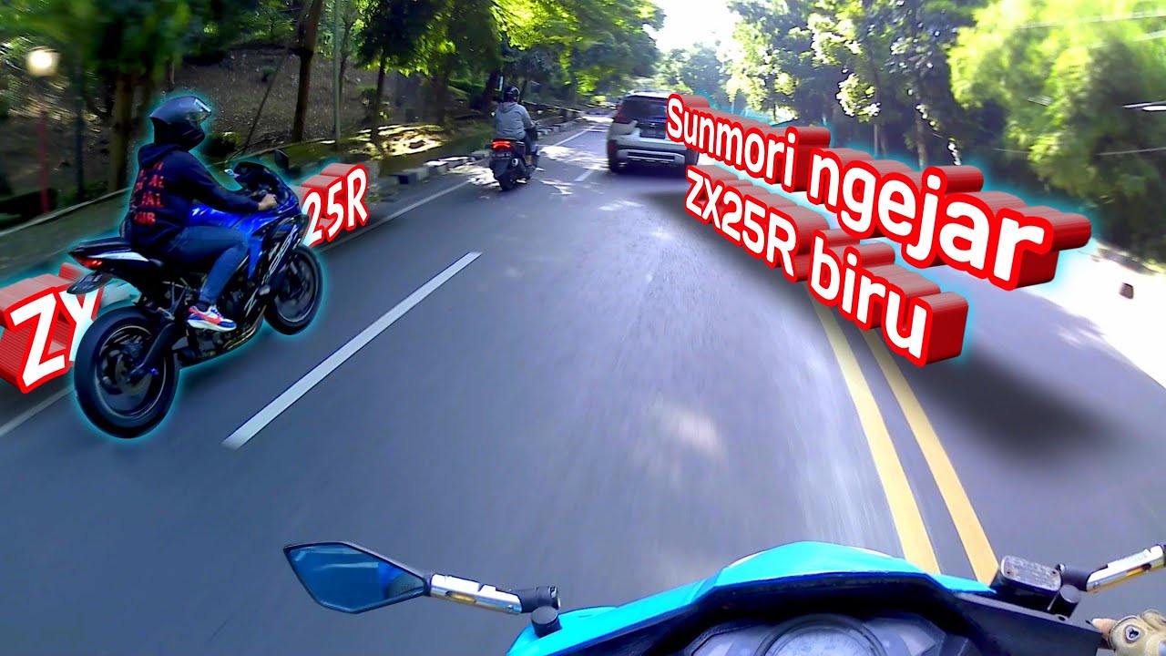 Motovlog sunmori ngejar ZX25R biru | gila revo susah payah ngejarnya ...