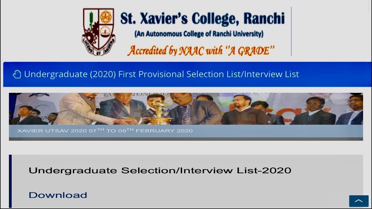 St Xavier College ranchi UG B.sc & B.A Updated 1st Provisional ...
