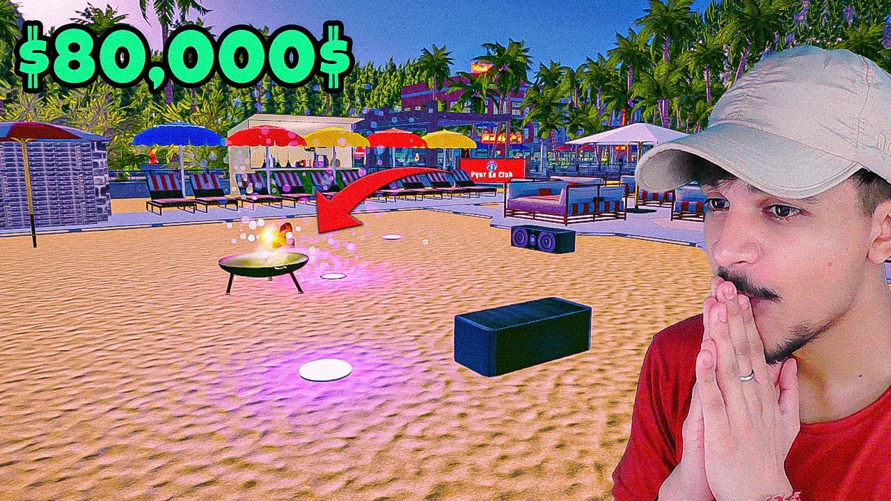 I Spend $80000 DOLLARS To Build A Party Spot On Beach | Beach Club ...