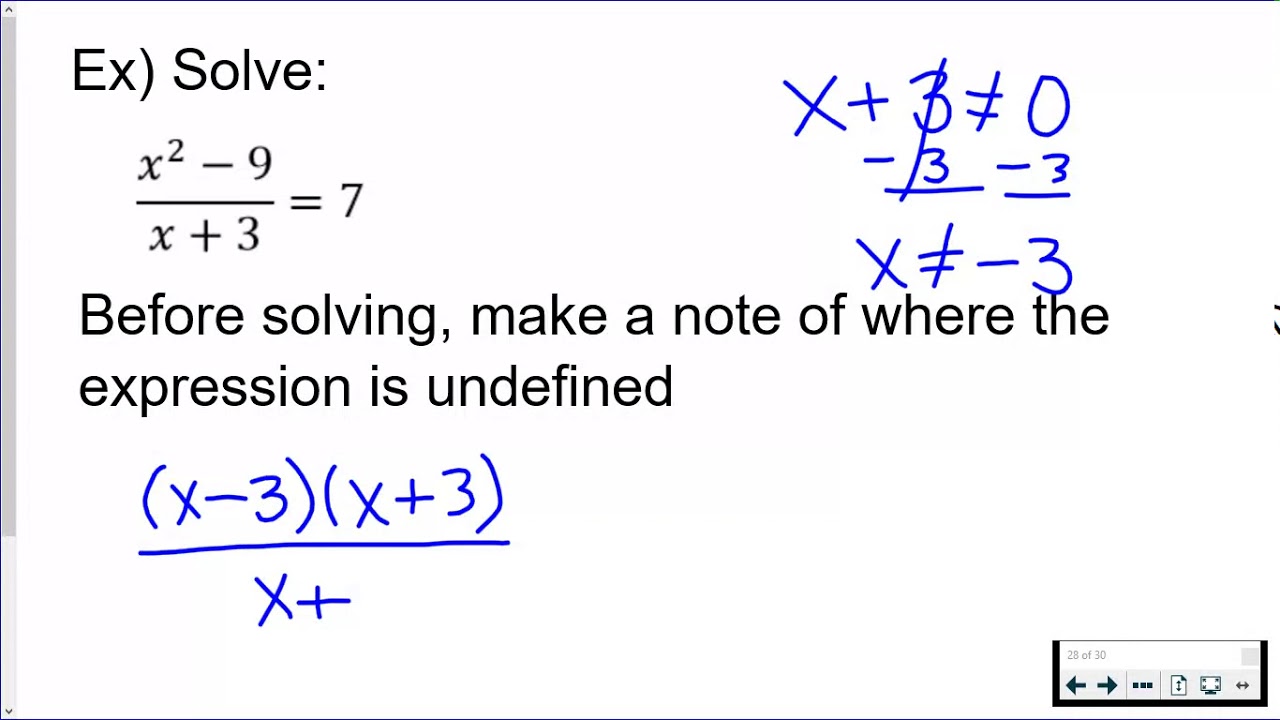 Solving Rational Equations - YouTube