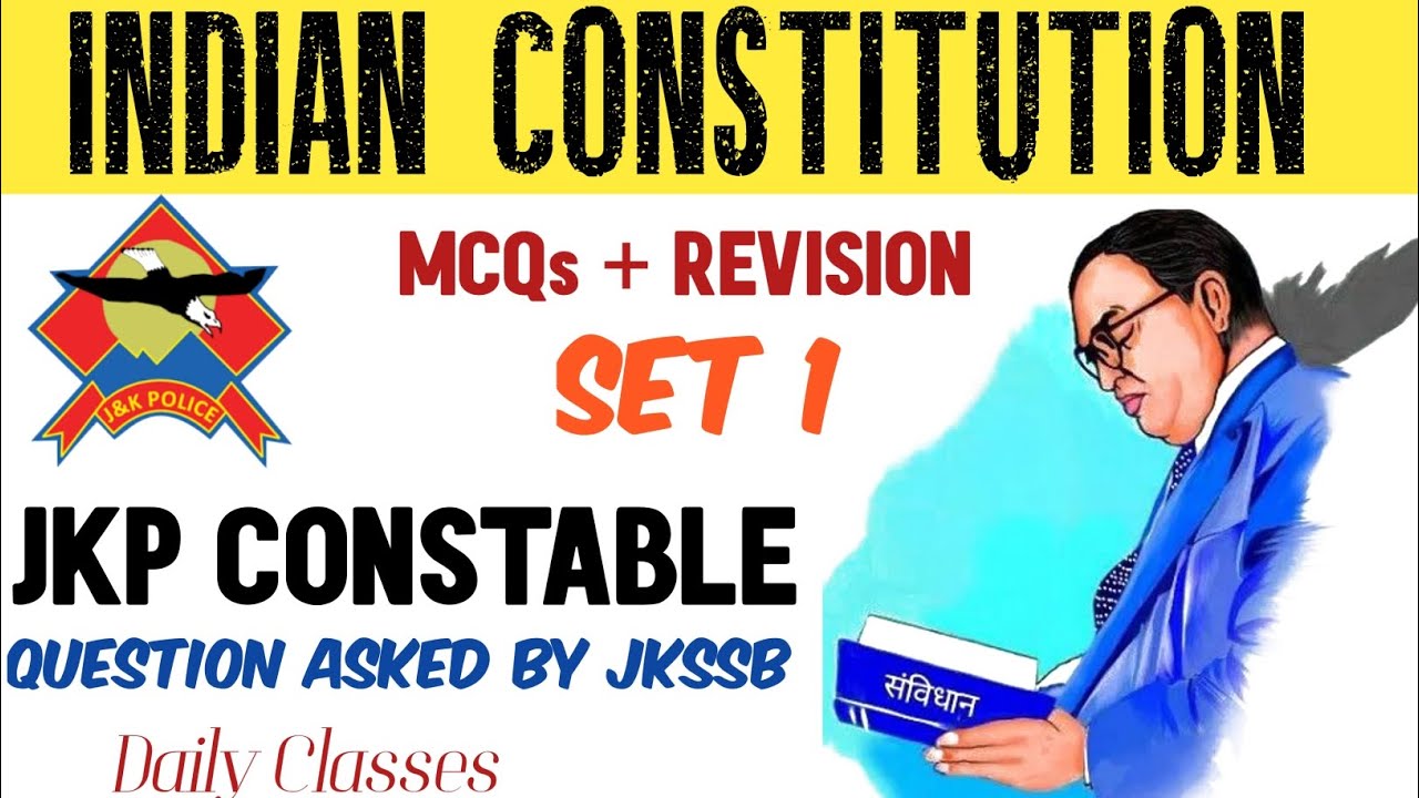 Indian constitution | PYQS | For jkp constable |Indian polity | Set 1 ...